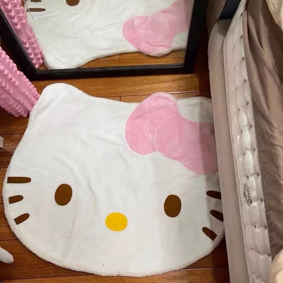 Accents | Hello Kitty Rug Mat White Pink Girls Women Adults Home Room ...